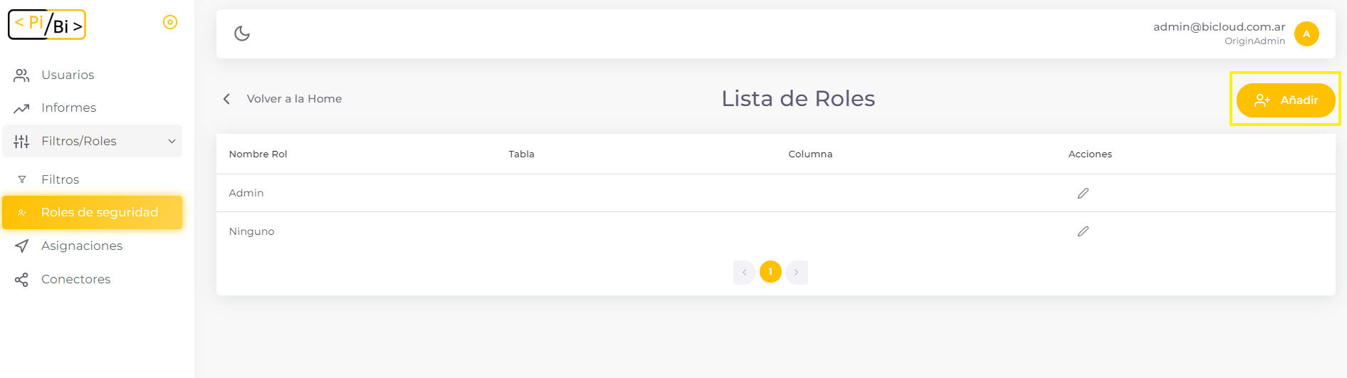 Roles de Seguridad | PiBi-Docs